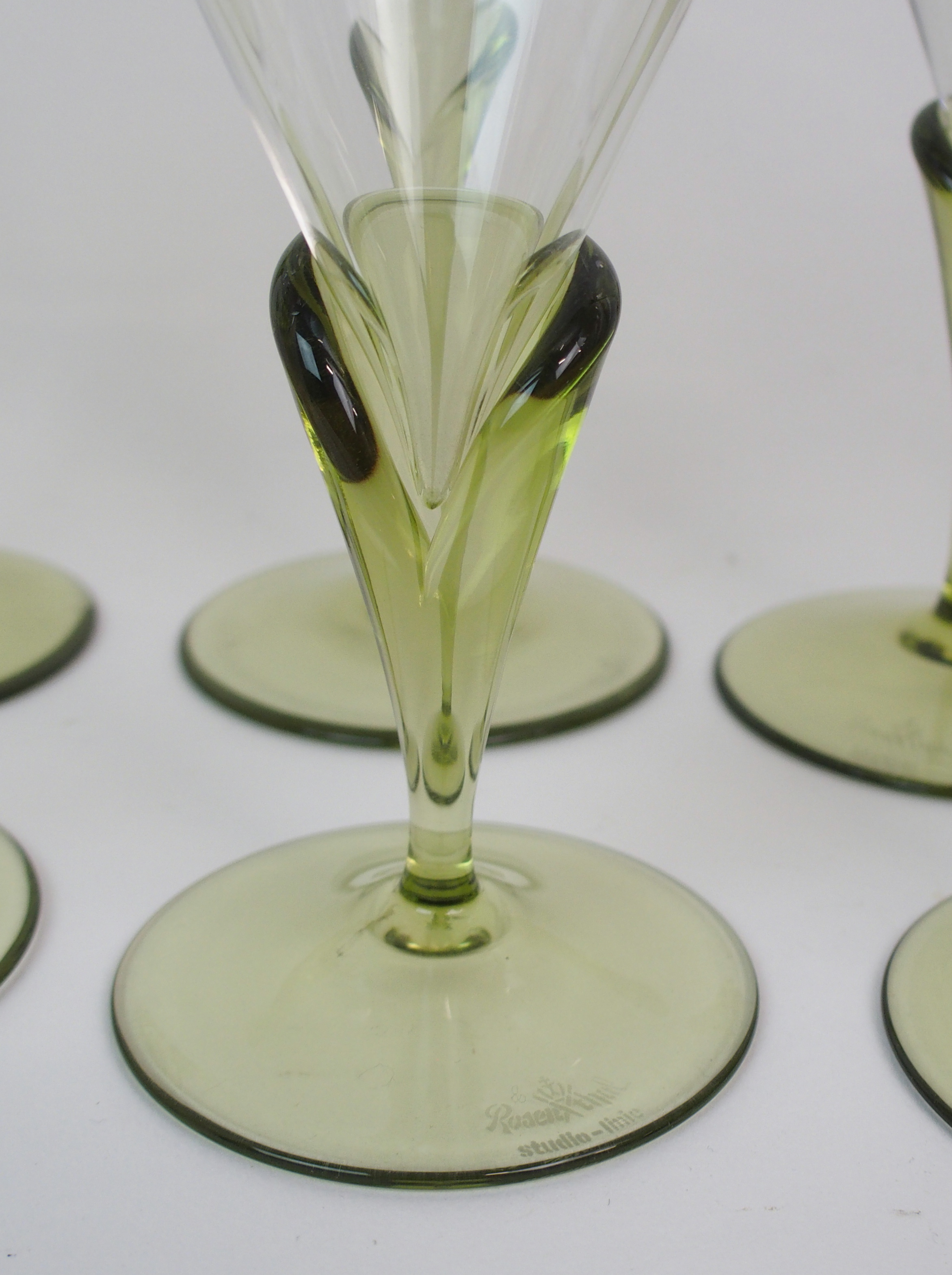 ROSENTHAL STUDIO LINE PAPYRUS DRINKING GLASSES each glass with a pale ...