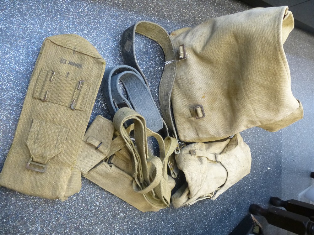 WW2 Style 37 Pattern Webbing Pack full of 37 webbing straps, pouches etc.