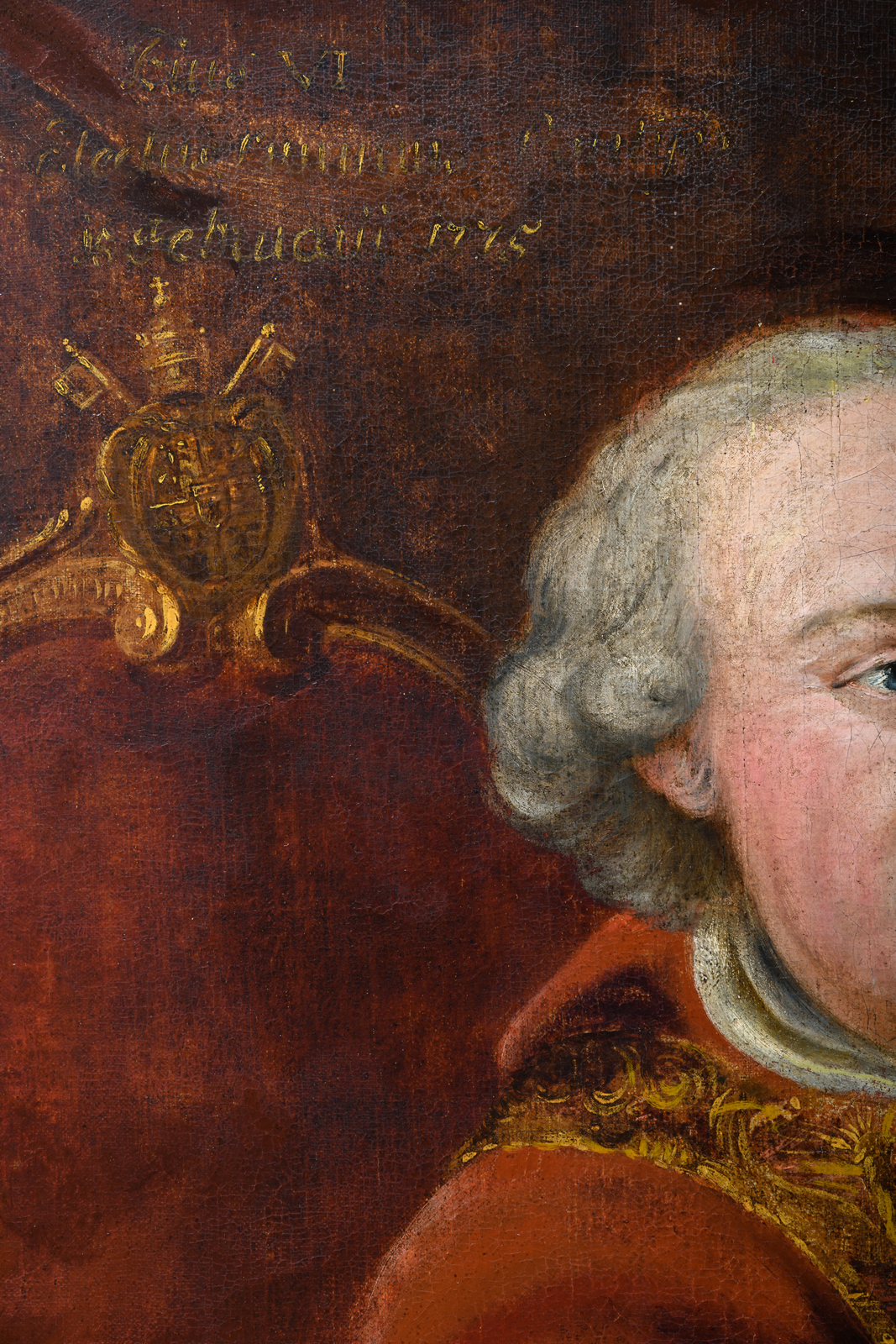 Unsigned, a portrait of pope Pius VI, oil on canvas, 18thC, 90 x 113 cm