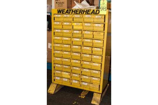 Weatherhead hydraulic fittings cabinet w/fittings