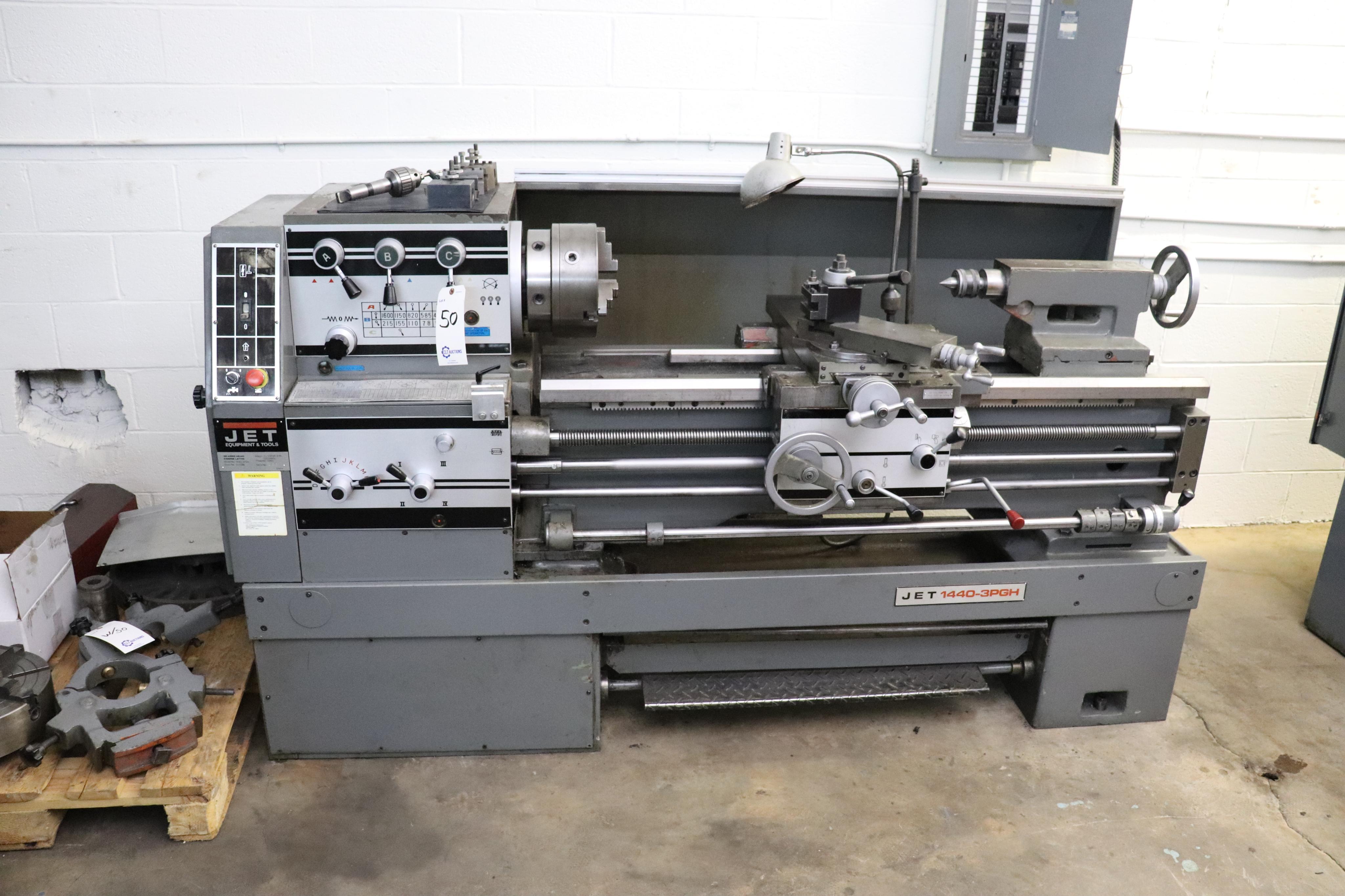 Jet 1440-3PGH Heavy Duty Precision Engine Lathe 14" x 40" center, D1-8 ...