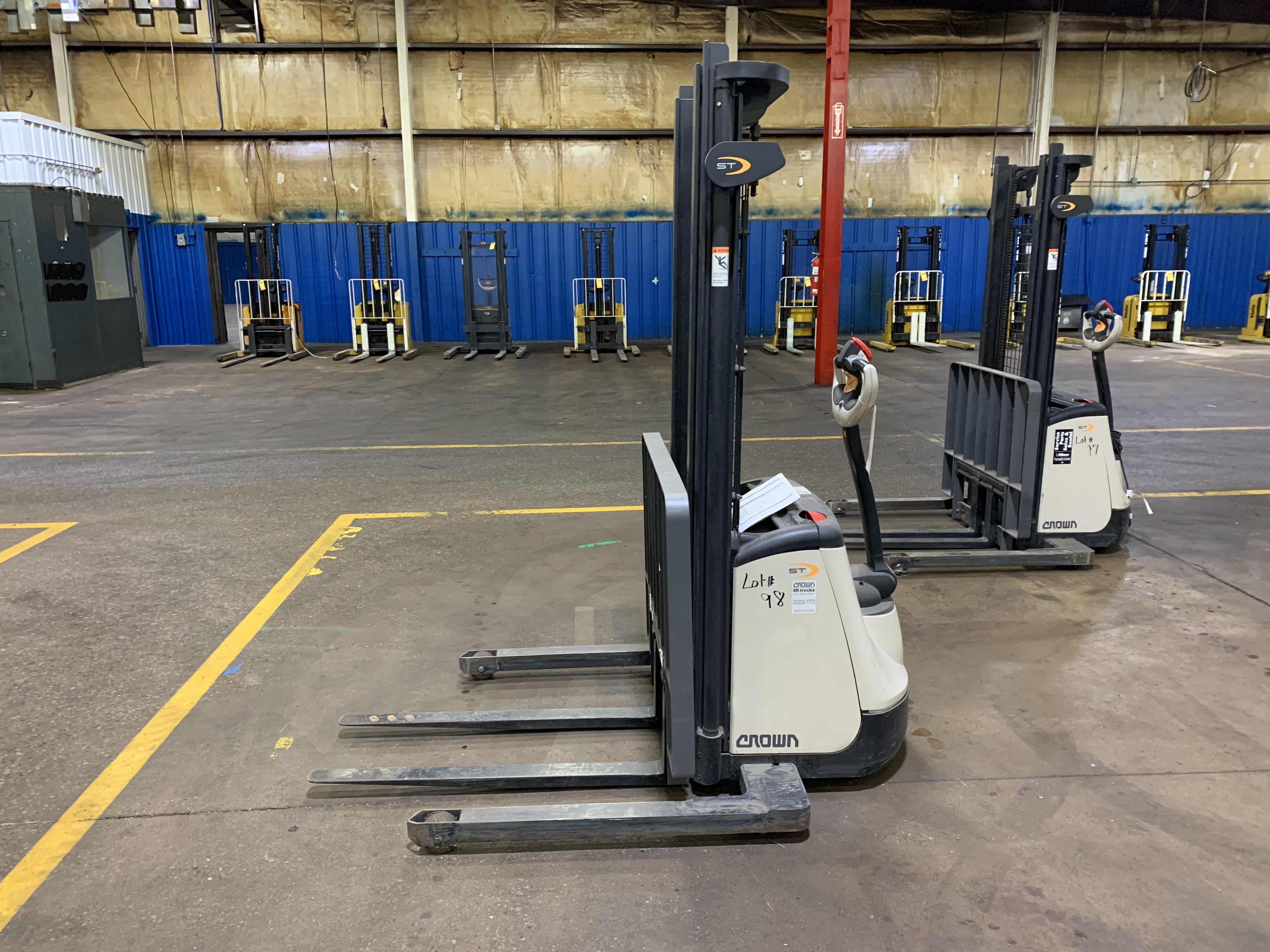 CROWN 2,000 LB. WALKIE STACKER, MODEL ST3000-20, 24-VOLT, 128’’ LIFT ...