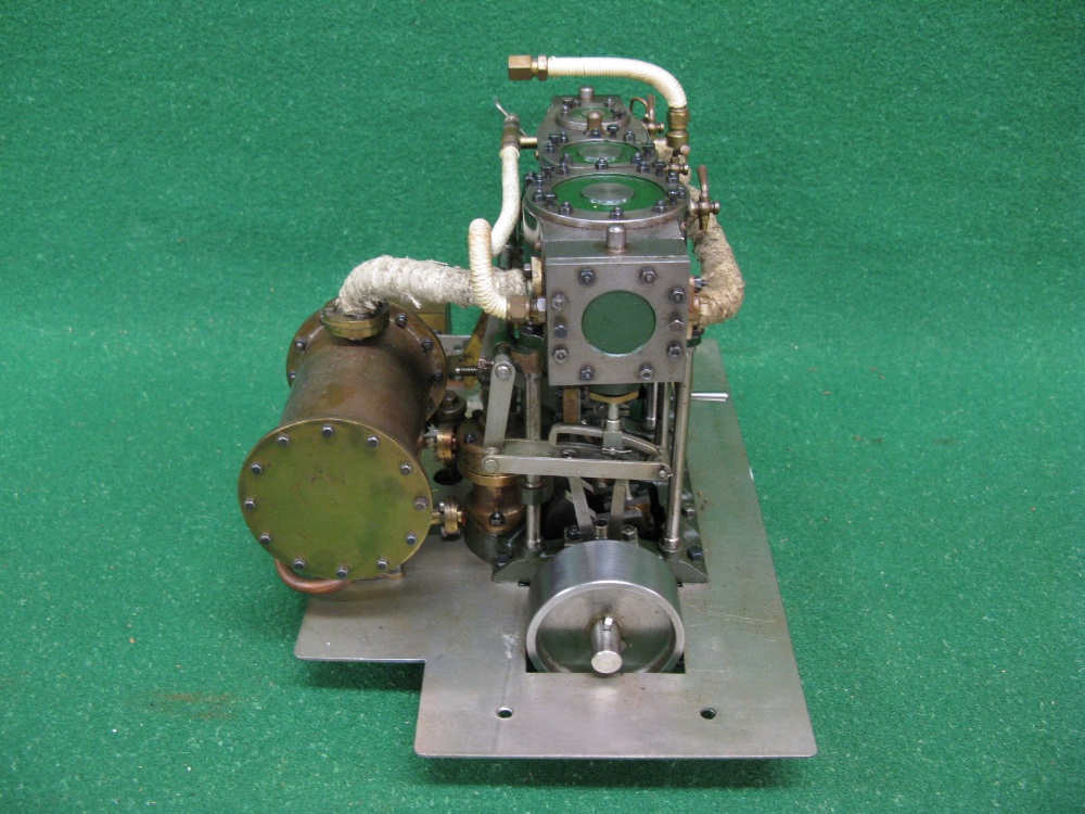 Impressive model of a triple expansion steam engine as used in ships or ...