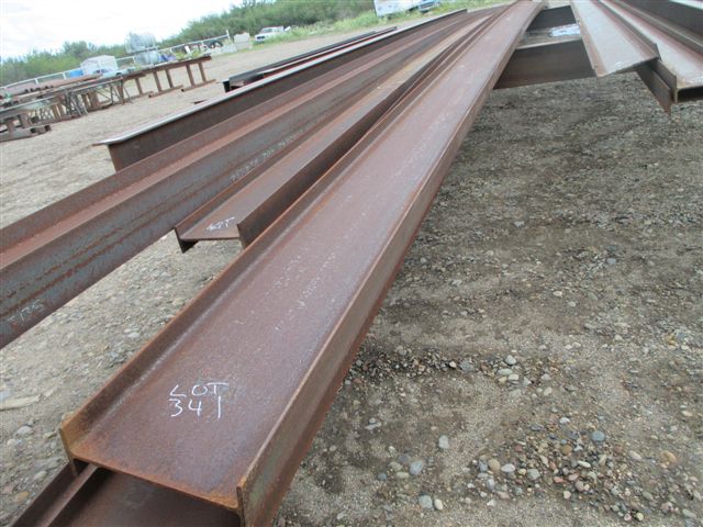 4 LENGTHS OF STEEL I-BEAM, 60 FOOT
