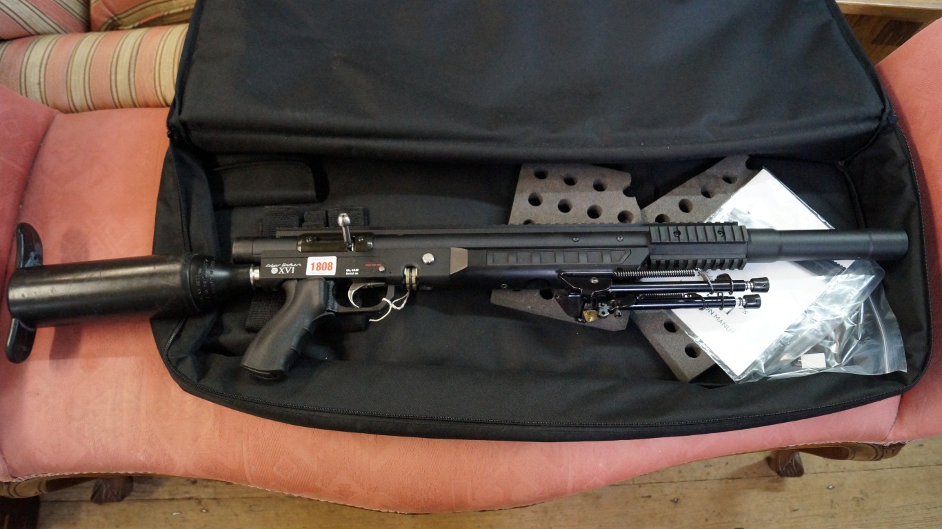 An Edgar Brothers 0.22 calibre Model XVI air rifle, in maker's soft ...