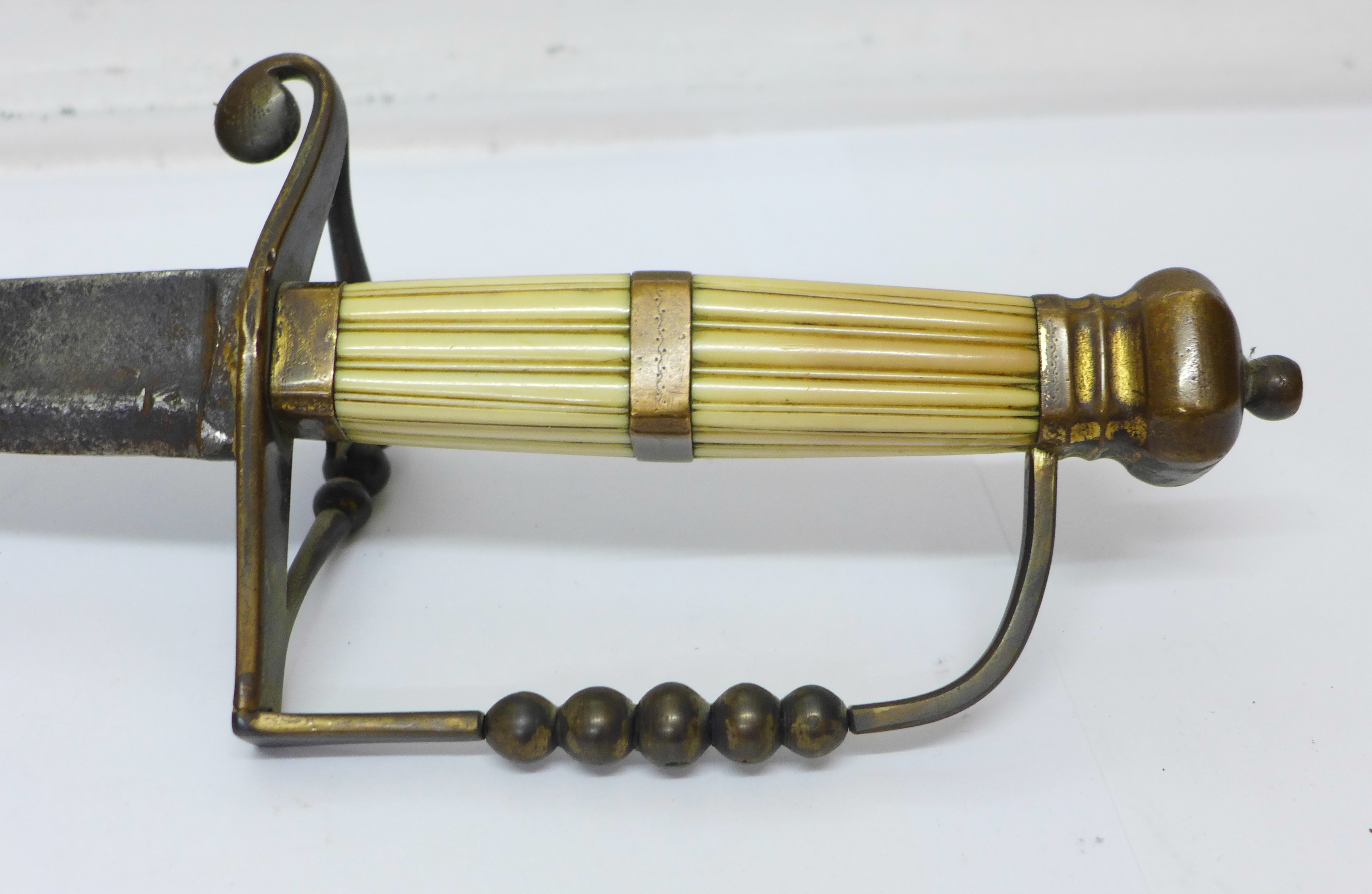A George III five-ball hilt naval officer's spadroon sword, c.1790