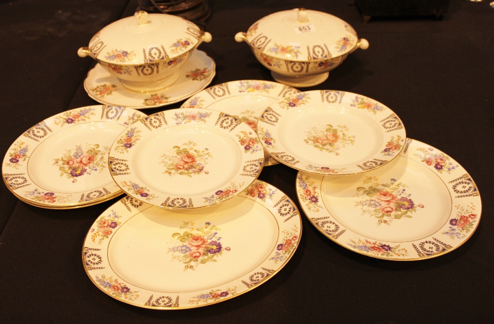 Crown Devon fieldings dinnerware pattern number 1001 including tureens