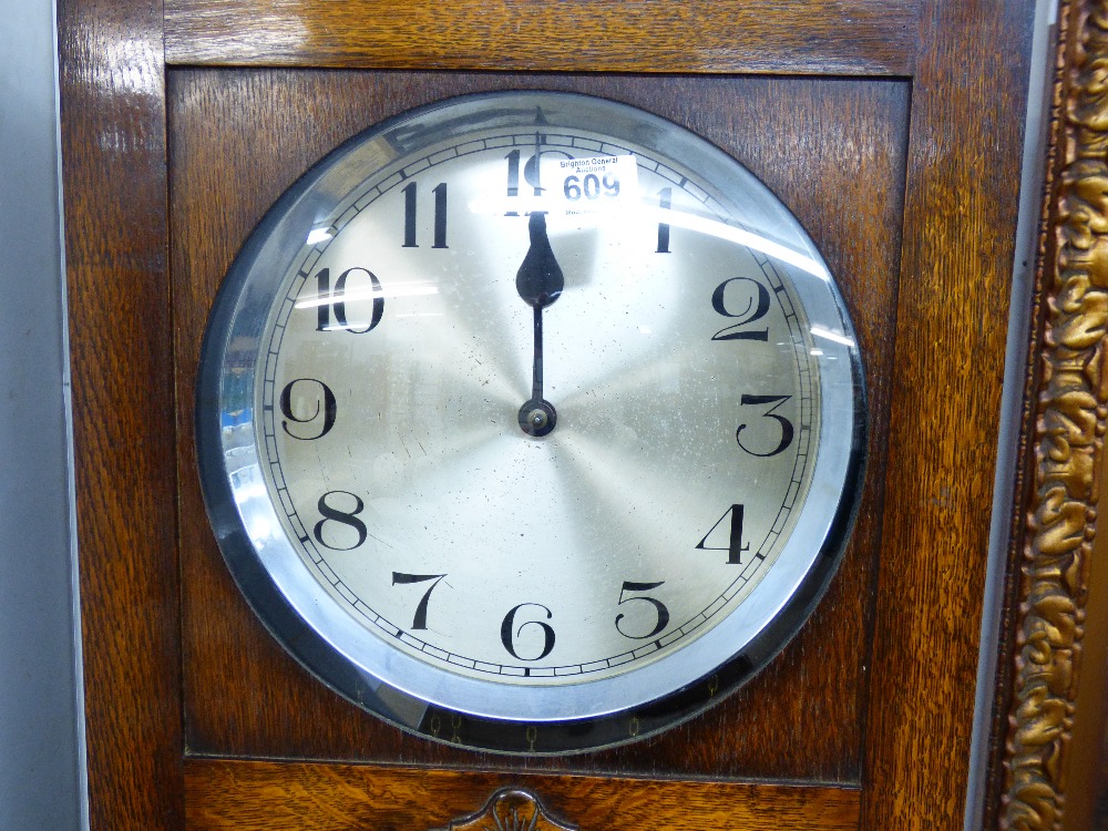 OAK, ART DECO GRANDFATHER CLOCK, MADE BY HALLER AG
