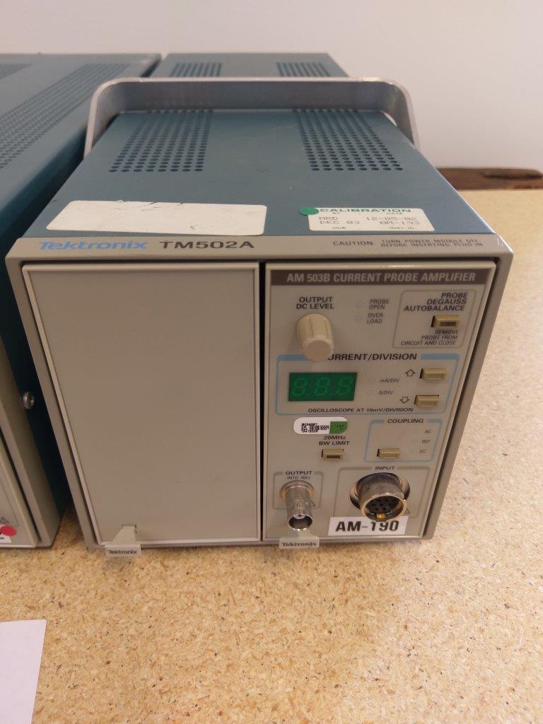 Lot of (3) Tektronix TM502A Current Probe Amplifier