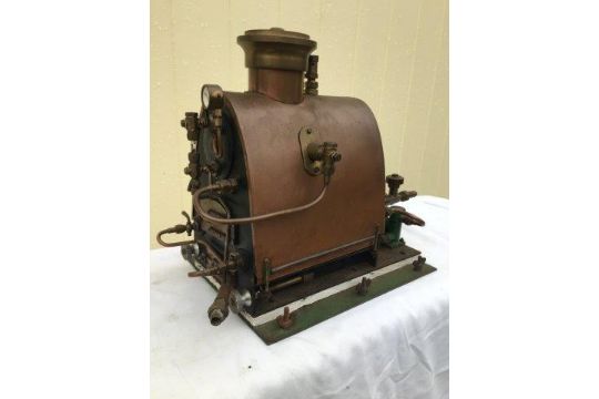 A gas fired steam boiler of 'Yarrow' marine design; multi-tube copper ...