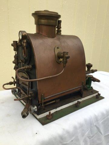 A gas fired steam boiler of 'Yarrow' marine design; multi-tube copper ...