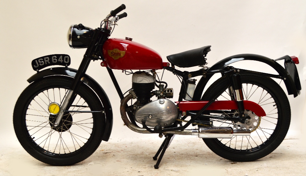 A c.1952 Sun Challenger 200cc motorcycle (Villiers Engine); JSR 640 ...