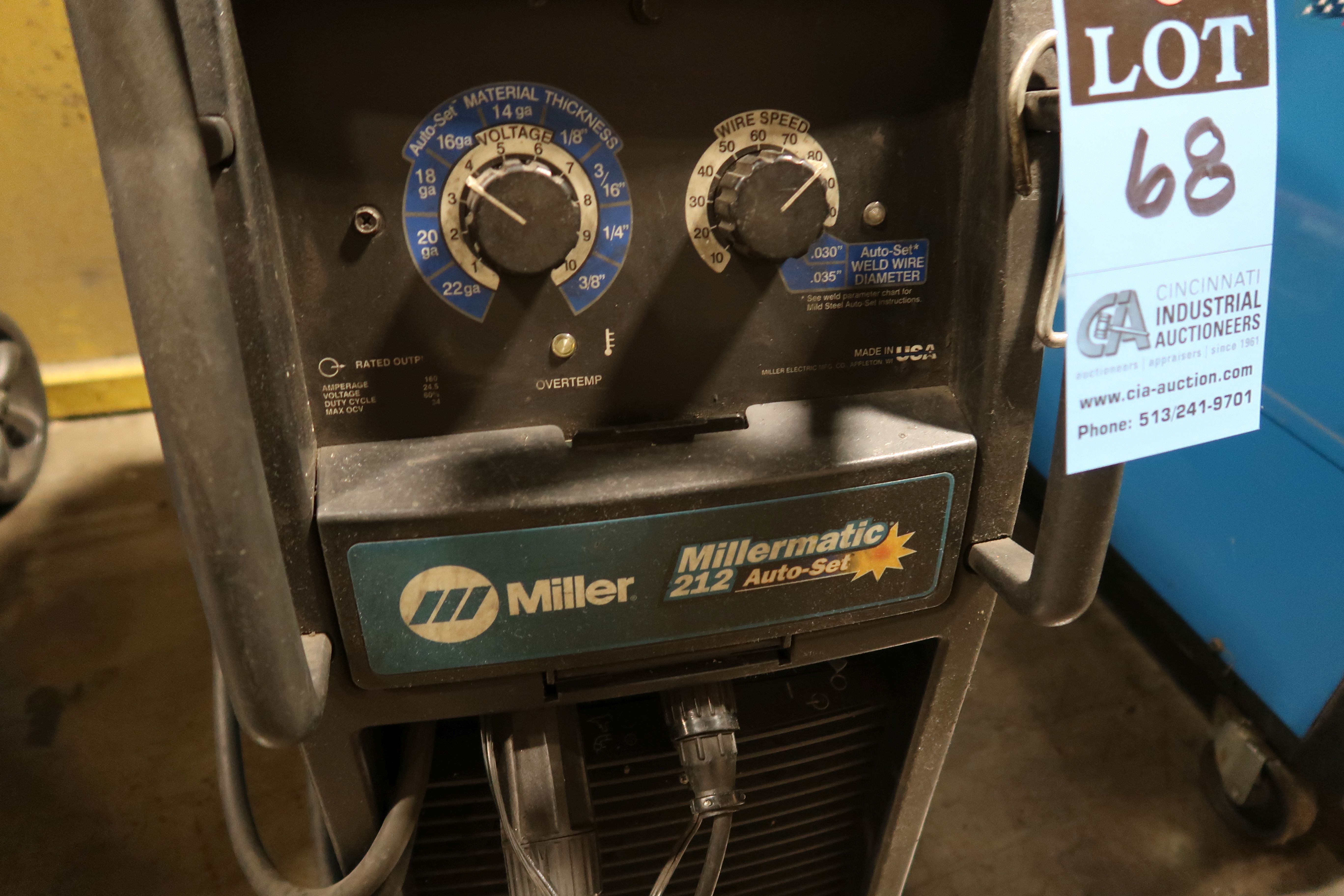 200 AMP MILLER MILLERMATIC 212 AUTO SET WELDER WITH SPOOL GUN AND MIG GUN