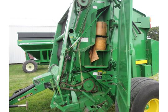 2008 JD 568 ROUND BALER,NET WRAP, MEGA WIDE;BIG TIRES;18,000 BALES