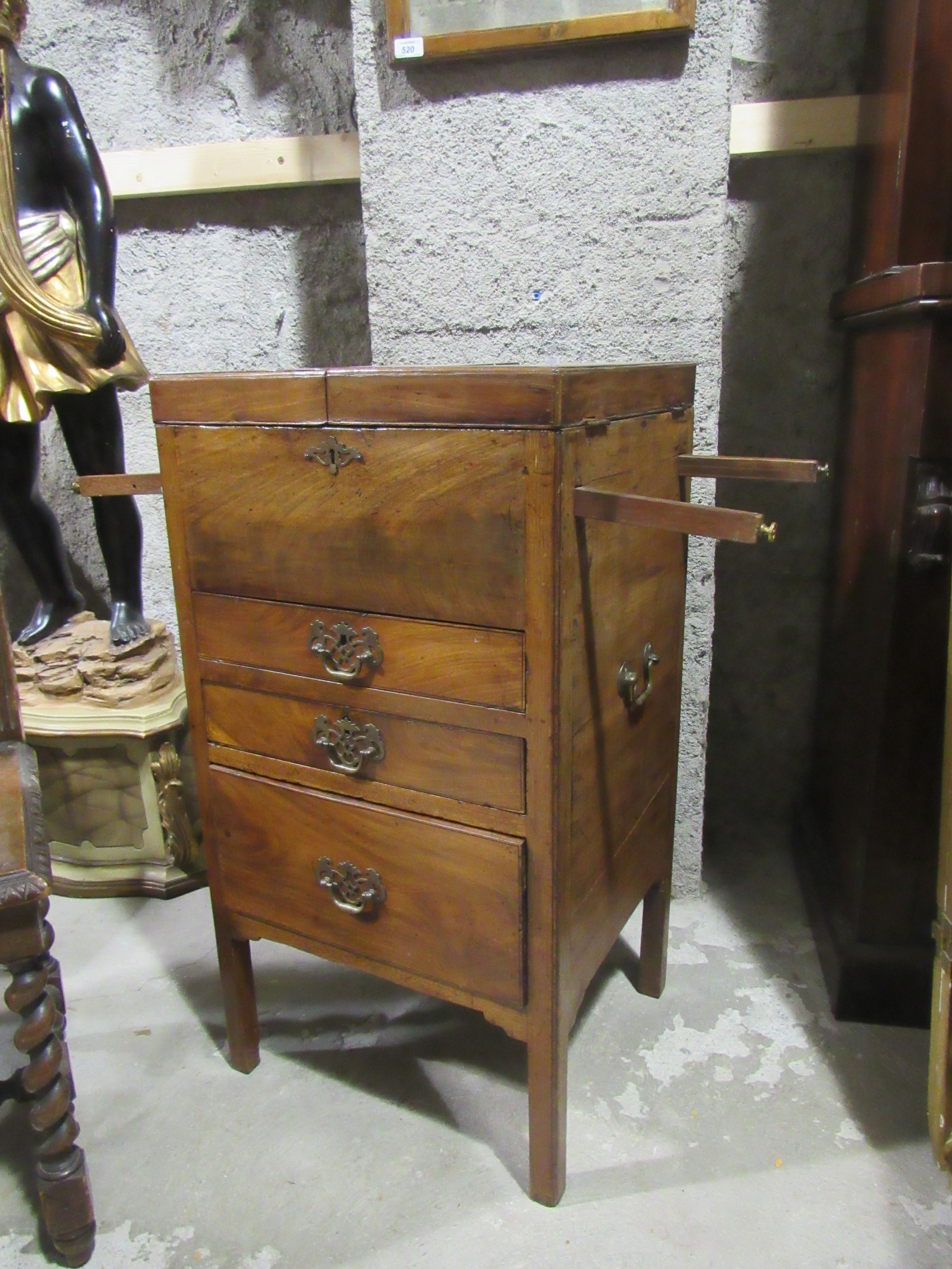 An Irish Georgian period mahogany Gentlemans Dressing Table, the double ...