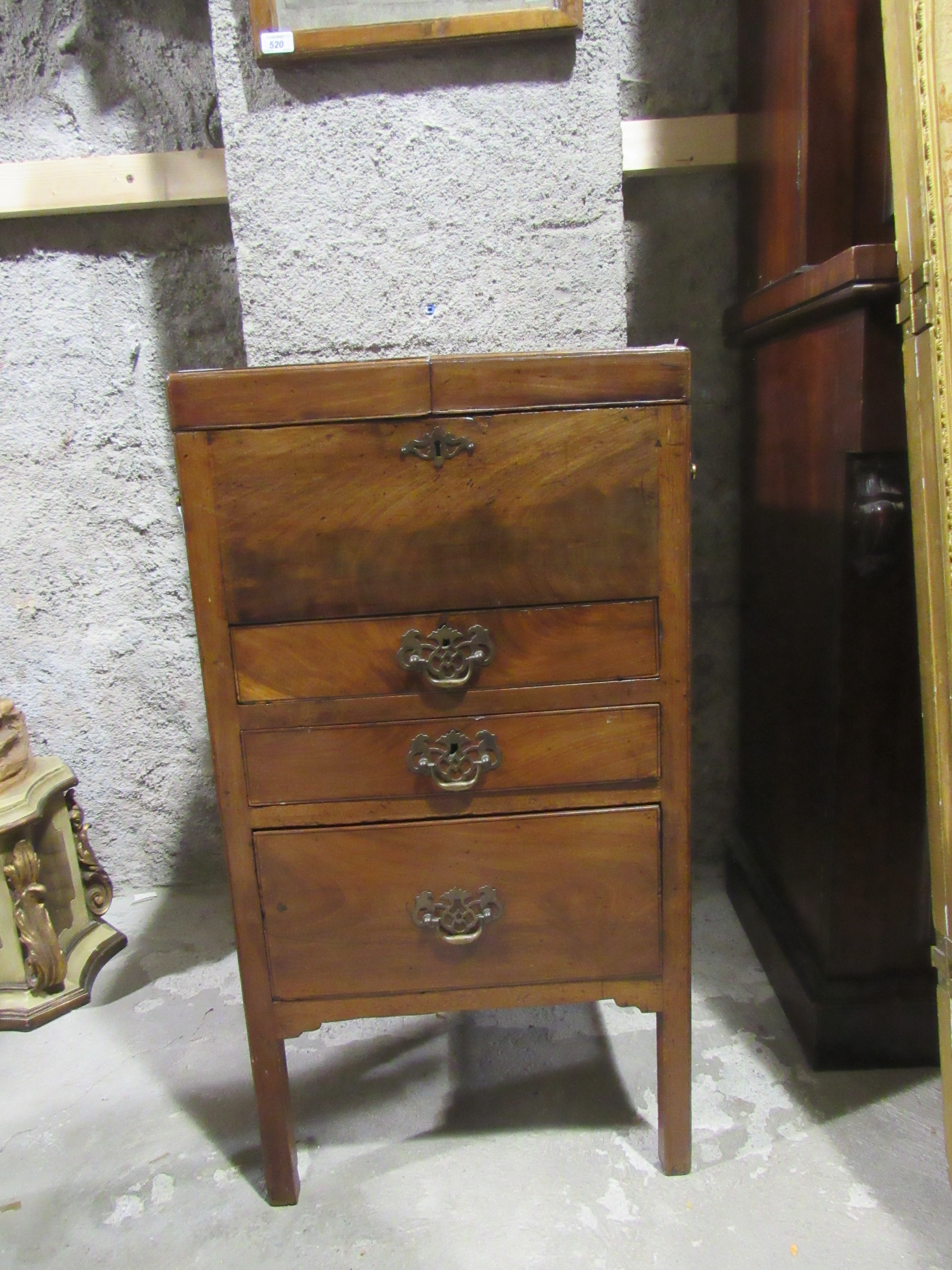 An Irish Georgian period mahogany Gentlemans Dressing Table, the double ...