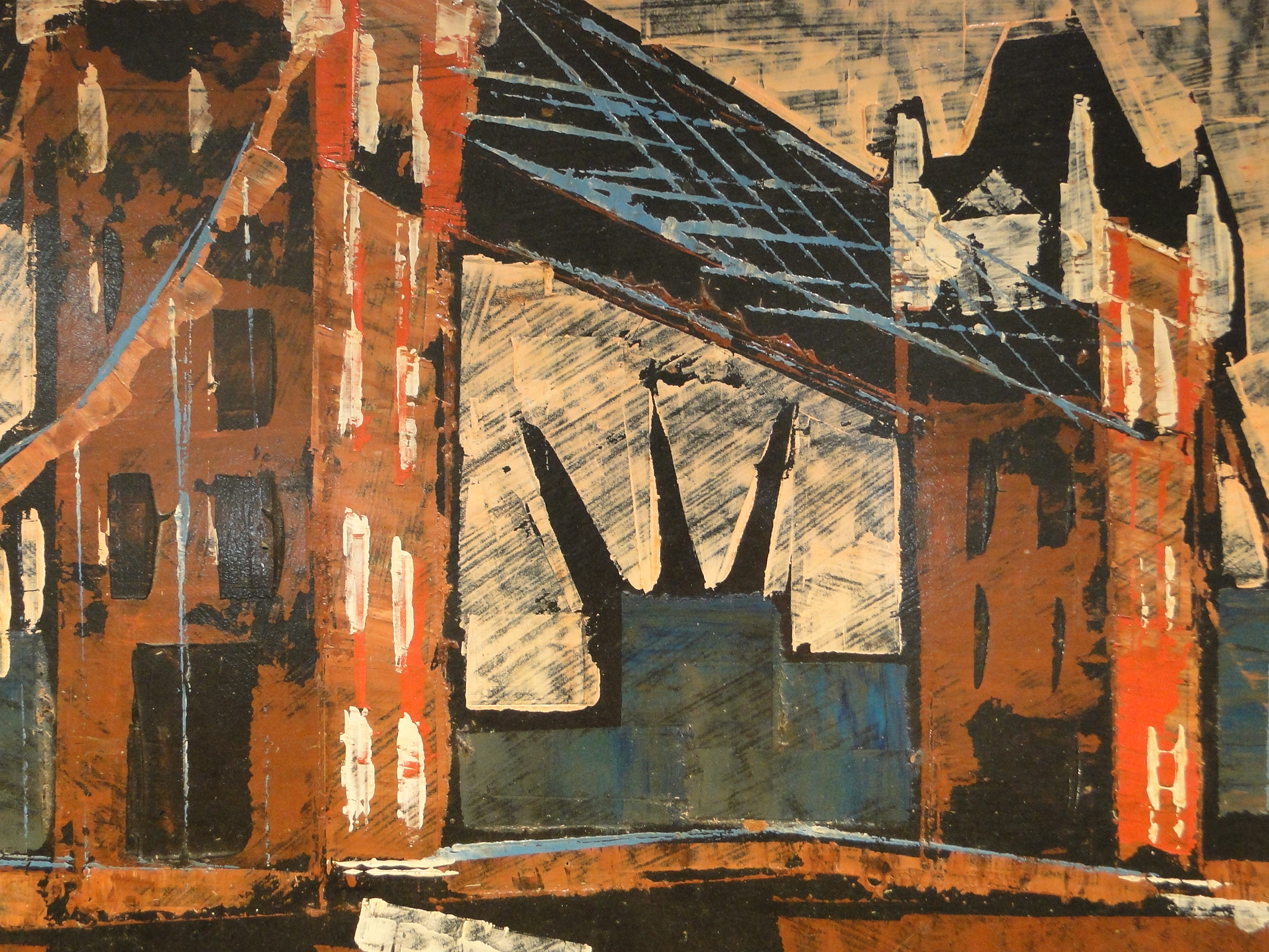 Richard Akerman, oil on board, Tower Bridge, signed with artist ...