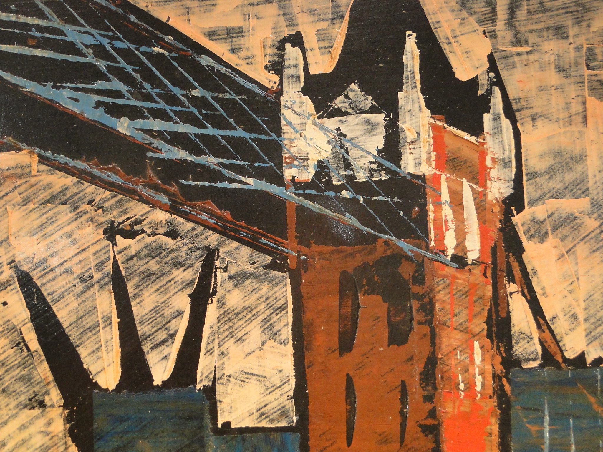 Richard Akerman, oil on board, Tower Bridge, signed with artist ...