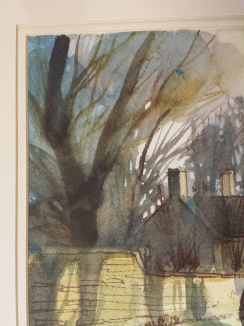 Michael Edwards, 20th century watercolour of a figure in a Cotswolds ...