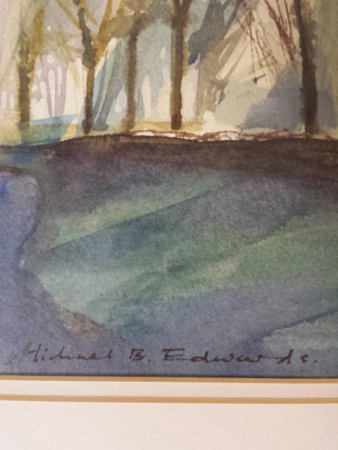 Michael Edwards, 20th century watercolour of a figure in a Cotswolds ...