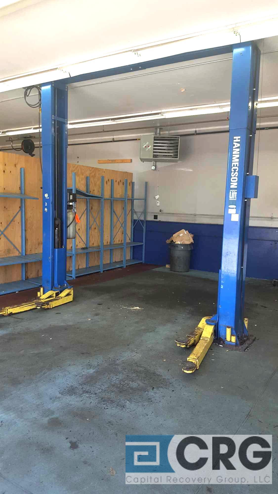 Hanmecson two post auto lift, model PRO-V10, s/n 030159, 10,000 # capacity.