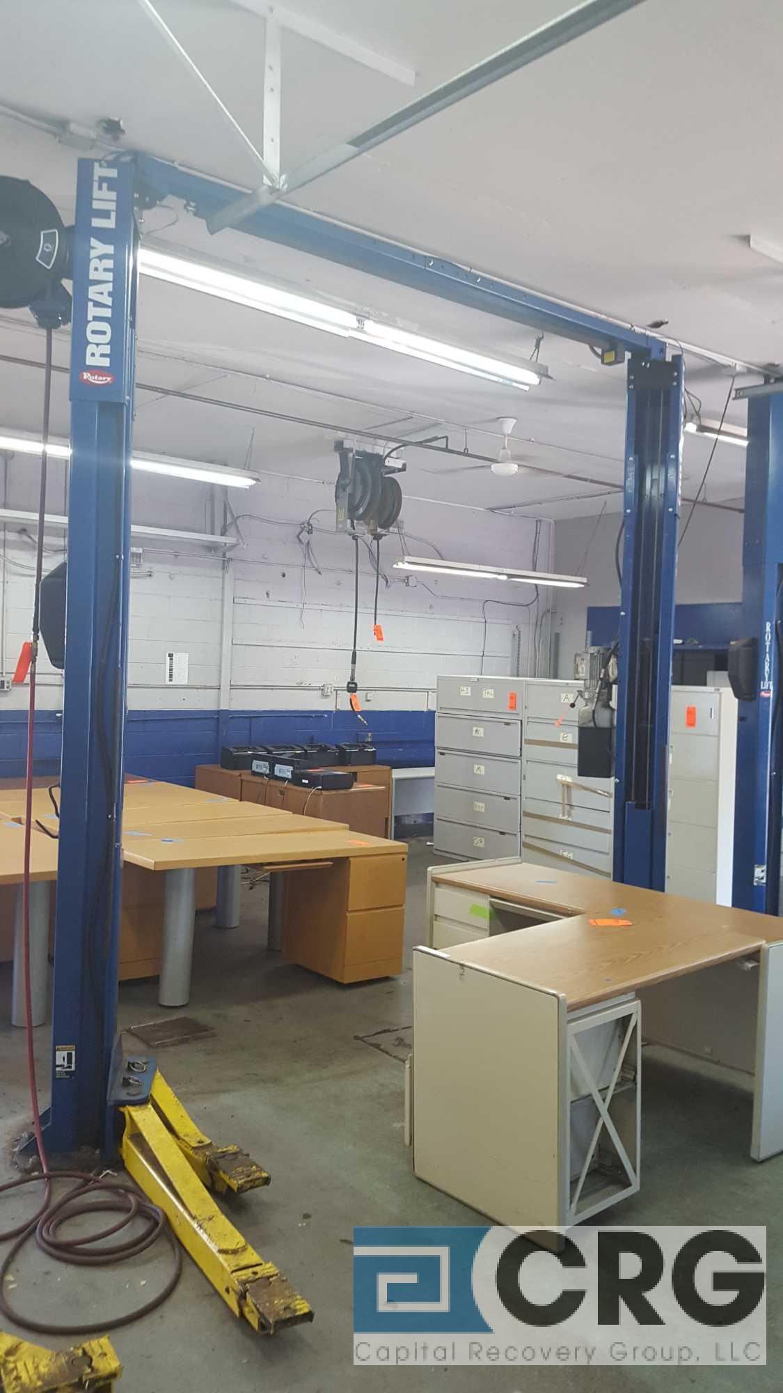 Rotary two post auto lift, model SPOA10N700, s/n CRZ12I0028, 10,000 ...