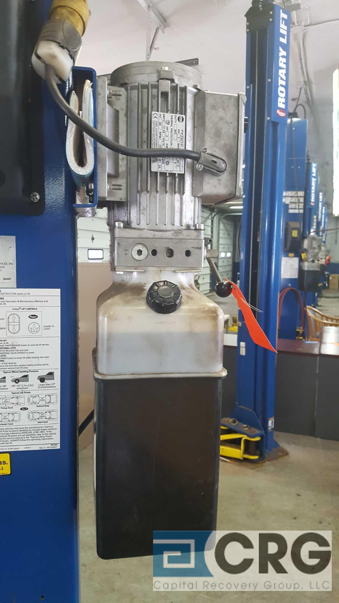 Rotary two post auto lift, model SPOA10N700, s/n CRZ13F0088, 10,000 ...