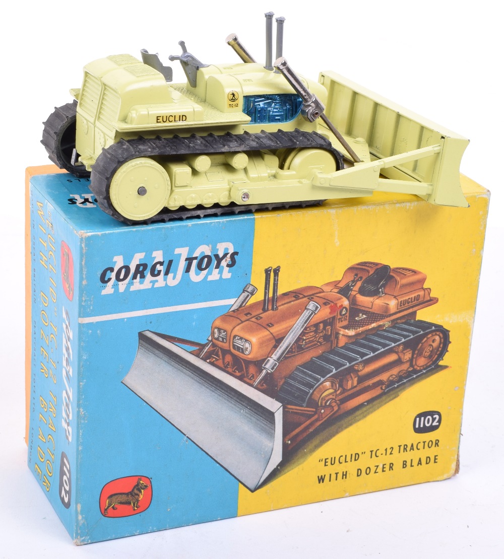 Corgi Major Toys 1102 Euclid TC-12 Tractor With Dozer Blade, lime green ...