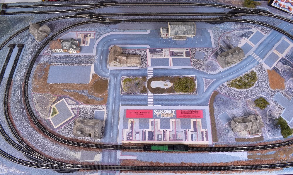 A Graham Farish N Gauge Magnum Layout, scenecraft layout on base frame ...