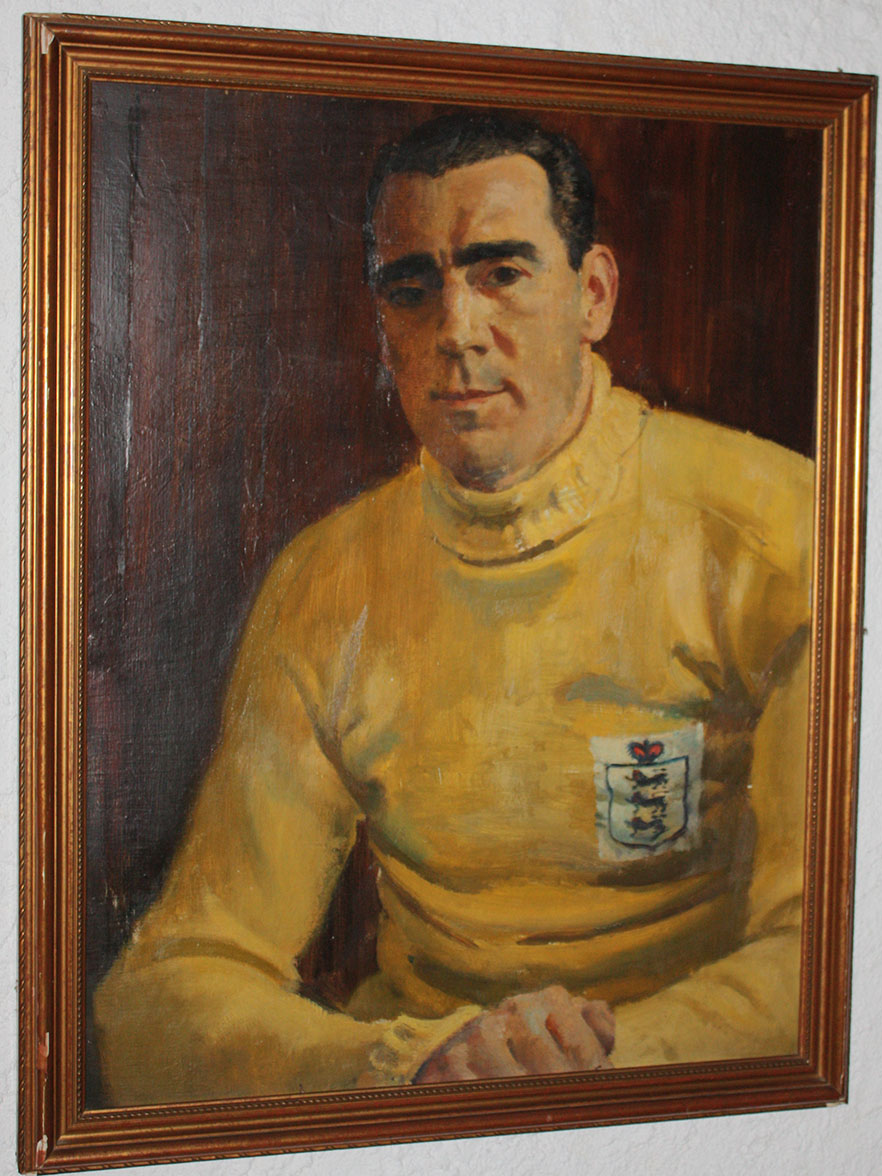 Football Painting: An original Oil painting of Frank Swift approx 40" x ...