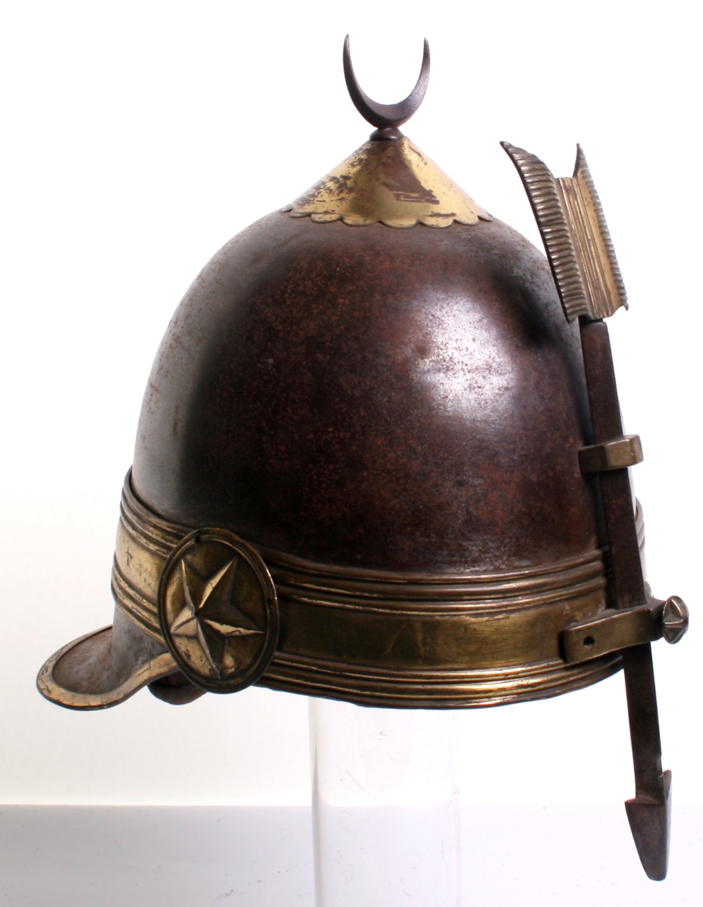 19th Century Ottoman Empire Khedive Palace Guards Helmet, tall steel ...