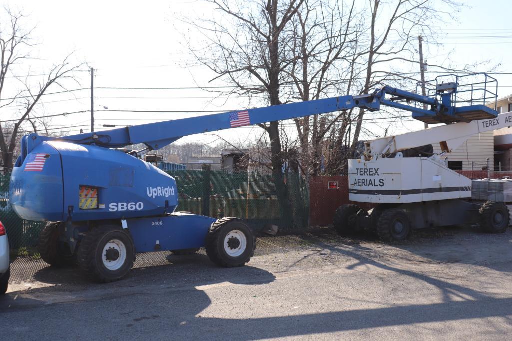 Upright SB60 telescopic boom lift 60' platform height max, serial 1391 ...