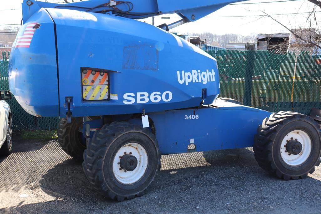 Upright SB60 telescopic boom lift 60' platform height max, serial 1391 ...