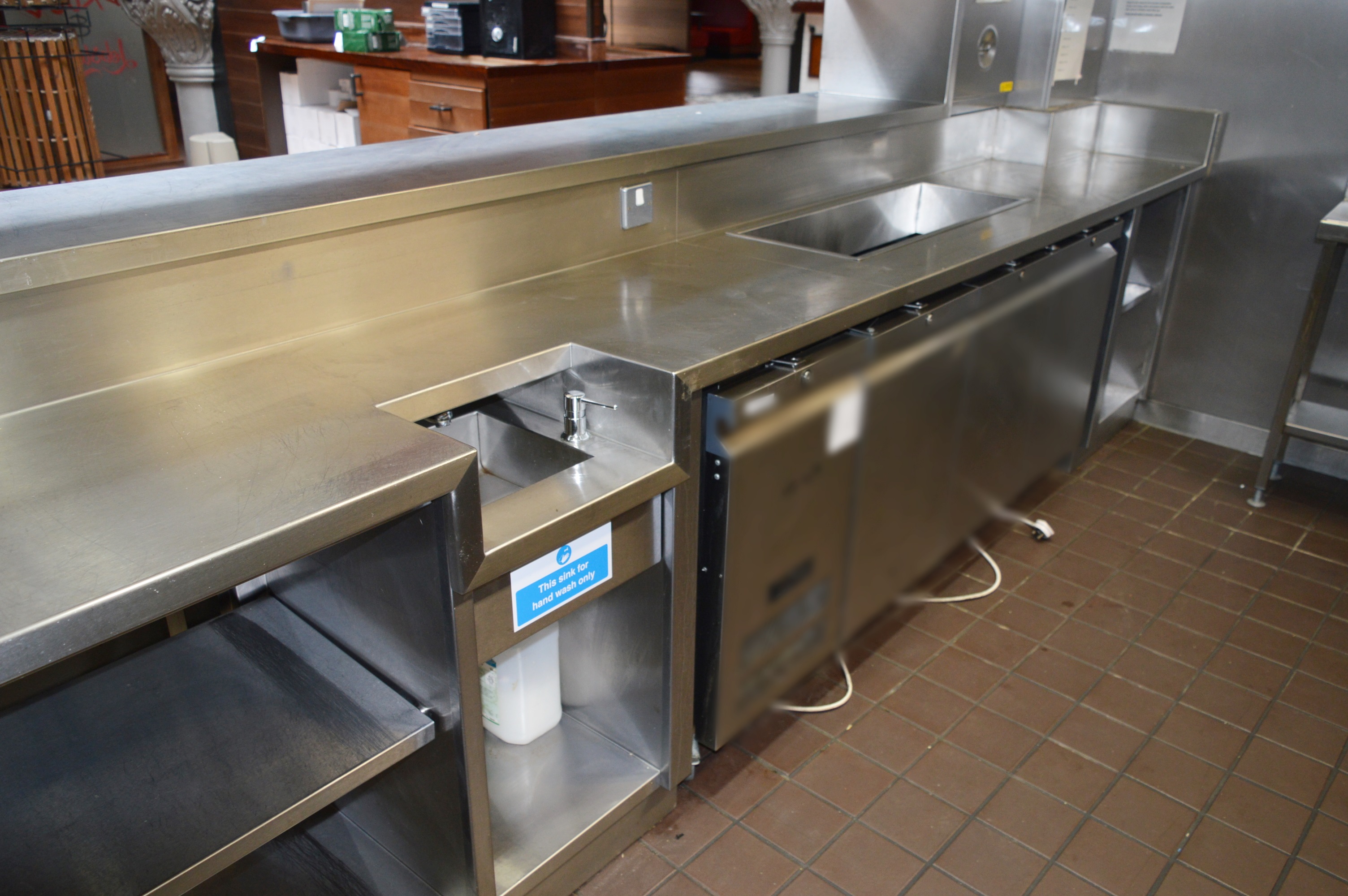 1 x Stainless Steel Commercial Kitchen Wash and Prep Bench With Storage ...