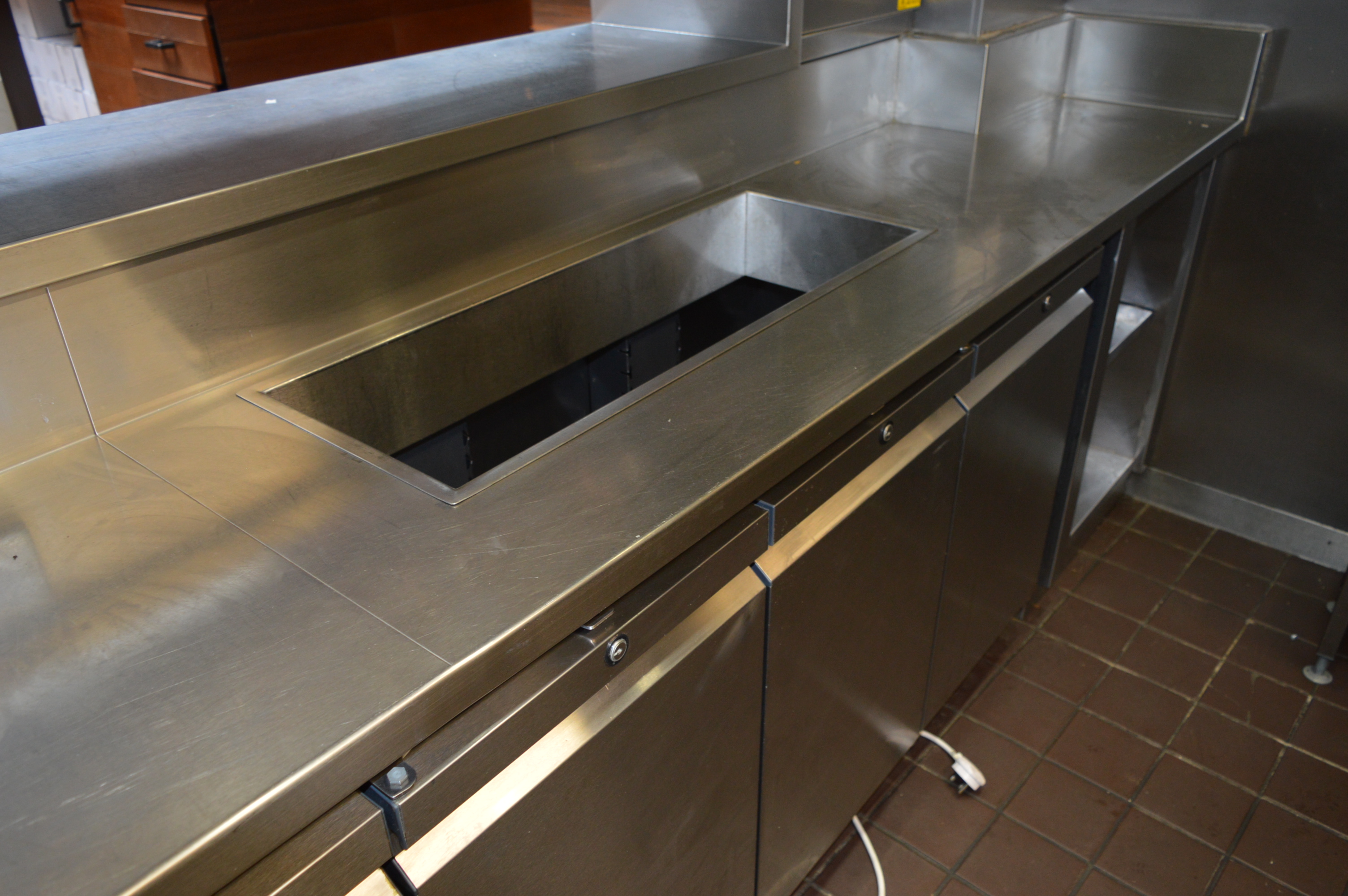 1 x Stainless Steel Commercial Kitchen Wash and Prep Bench With Storage ...