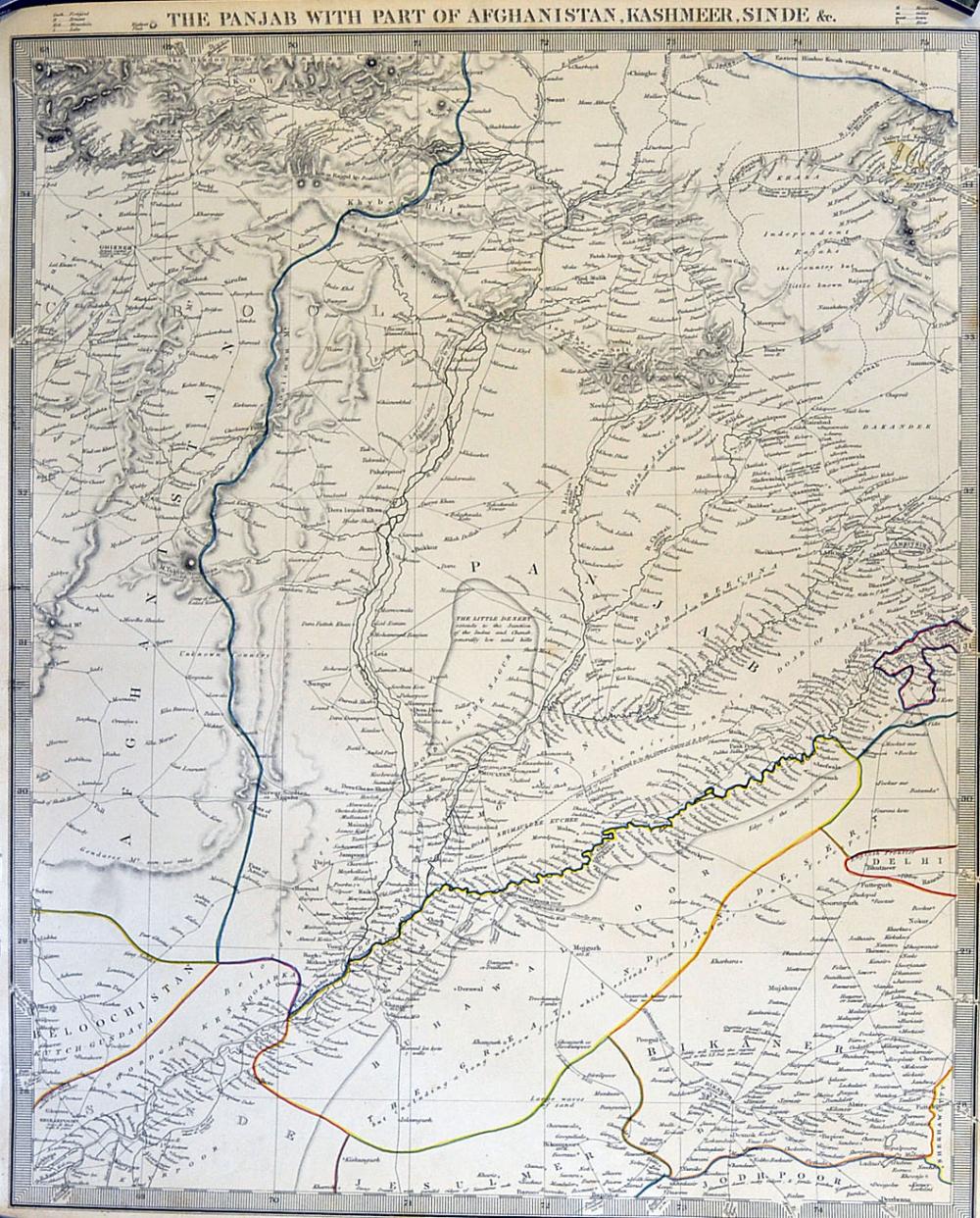 India Punjab Sikh Map 1840 published shortly after the death of ...