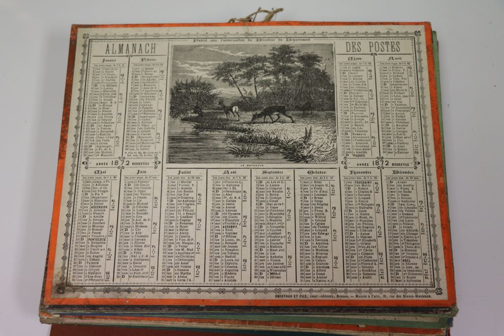 A collection of 19th Century French Almanach Poste et Des Telegraphes ...