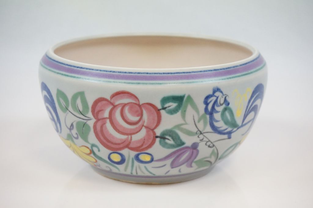 Poole Pottery planter with Artists marks LF to base