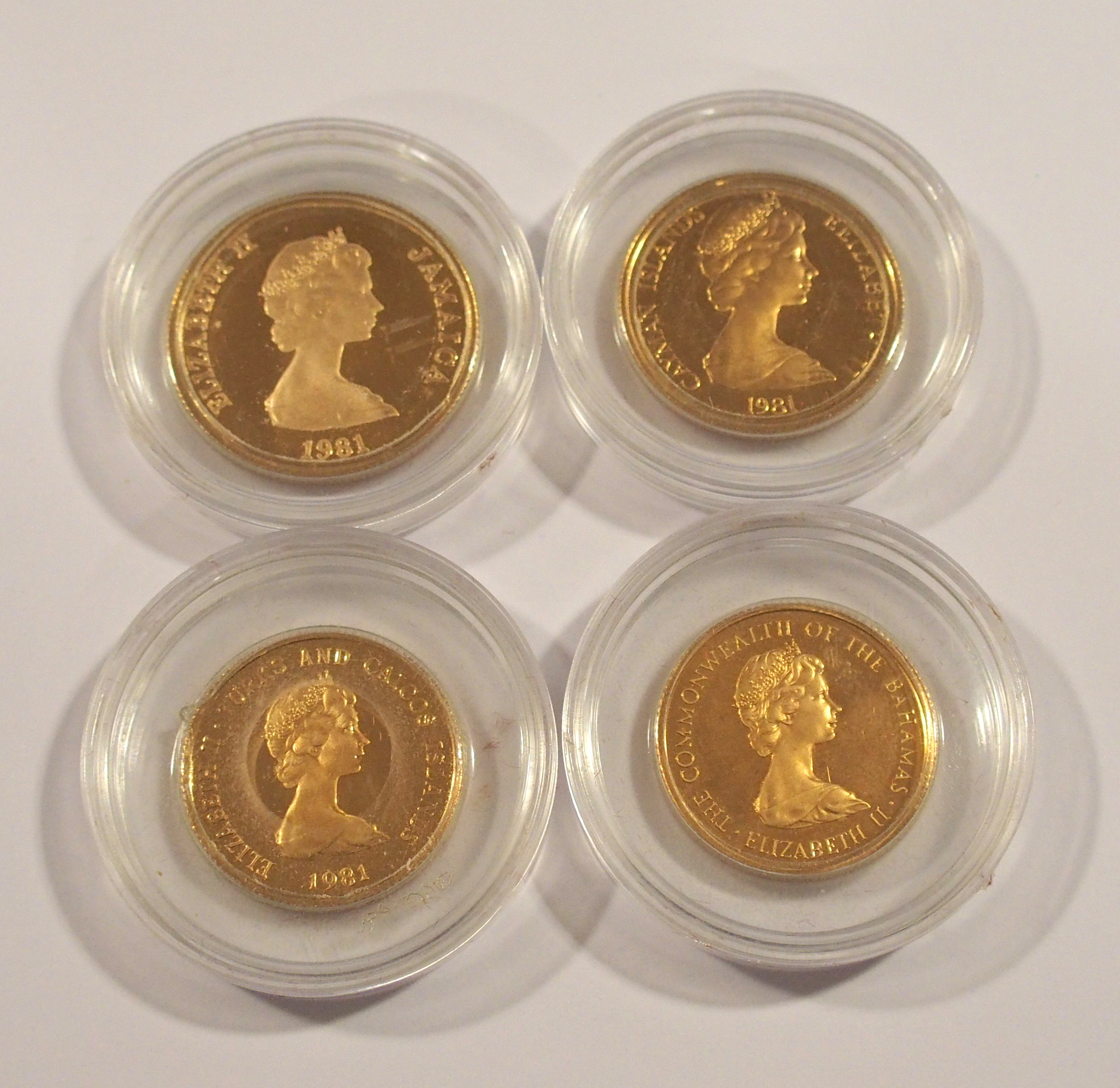1981 The Royal Wedding Commonwealth four gold coins commemorating the ...