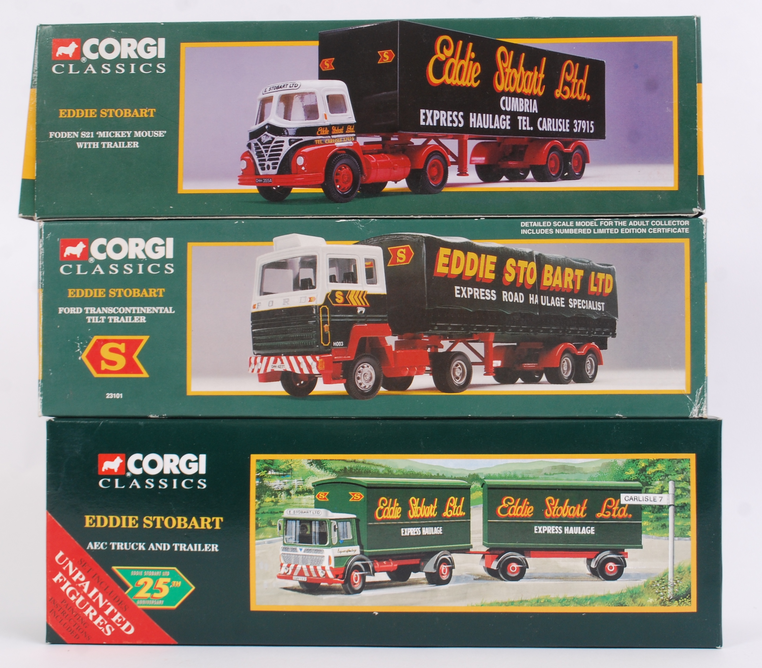 CORGI EDDIE STOBART: A collection of 3x Corgi Eddie Stobart diecast ...
