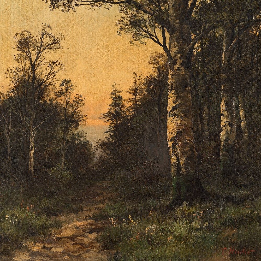 Fritz von Heider (1880-1947), Painting, Birch Forest, 20th C. Oil on ...