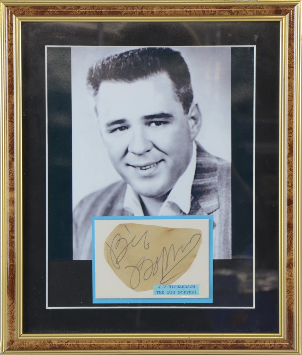 The Big Bopper (J.P. Richardson), a rare pencil autograph on a piece of ...