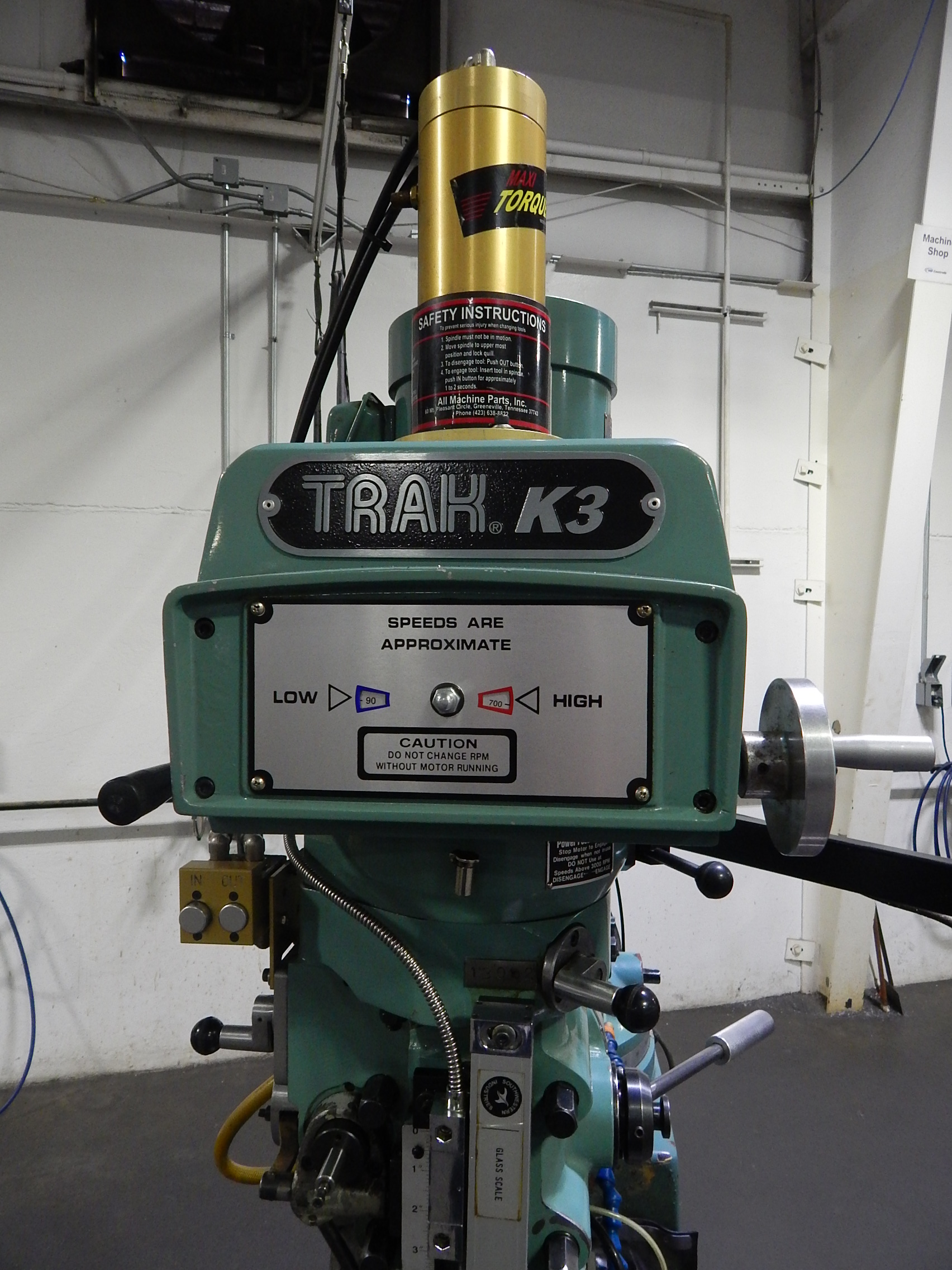 SWI Prototrak Model K3 CNC Vertical Mill, s/n 133DB464213, Prototrak ...