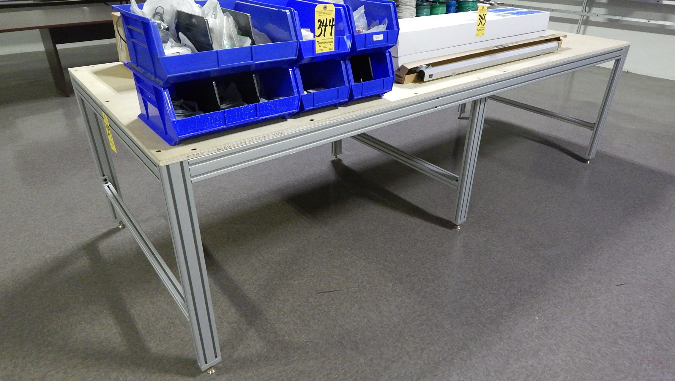 Shop Table with Extruded 80/20 Aluminum Frame and Wooden Top, 4 Ft. X ...