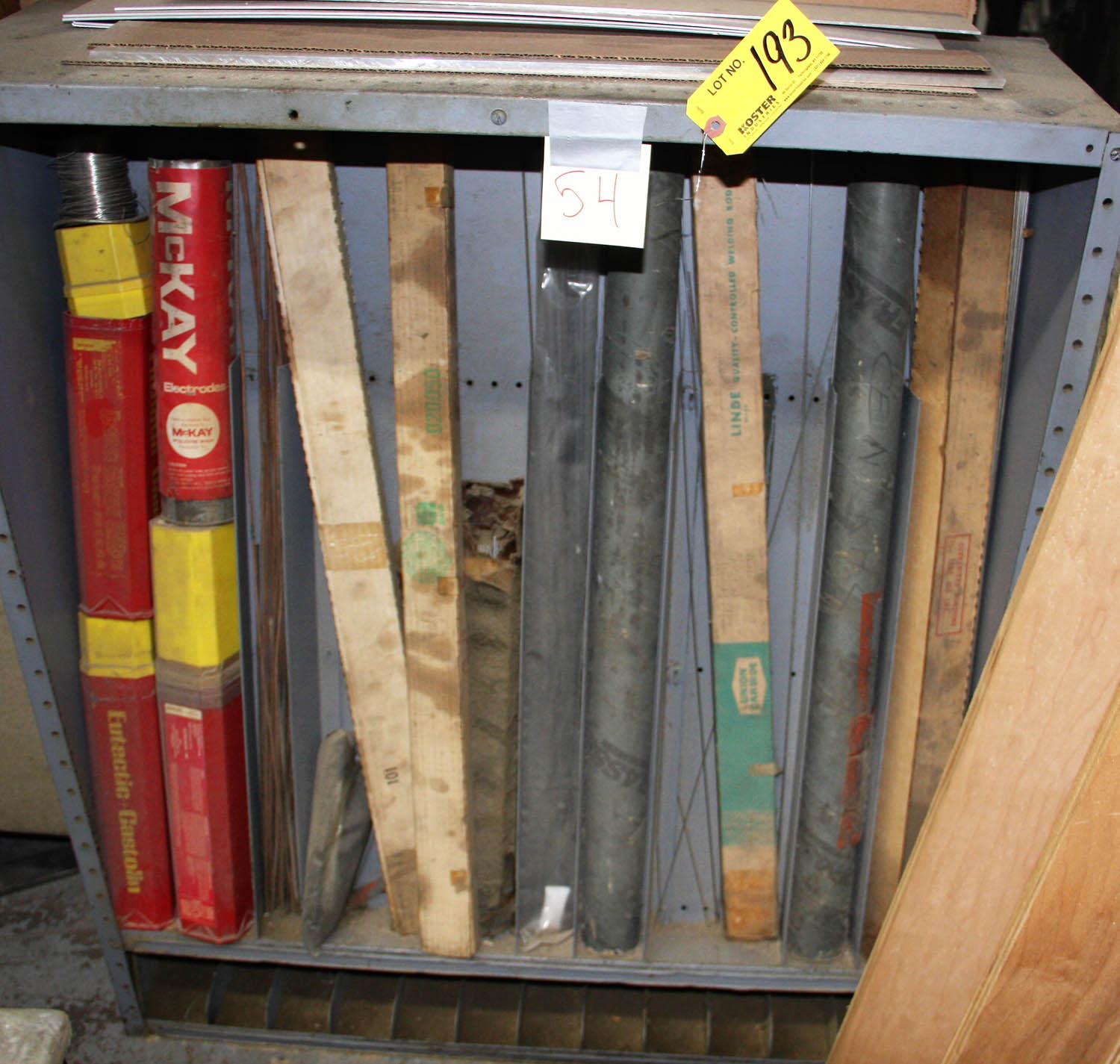 ASSORTED WELDING ROD & CABINET