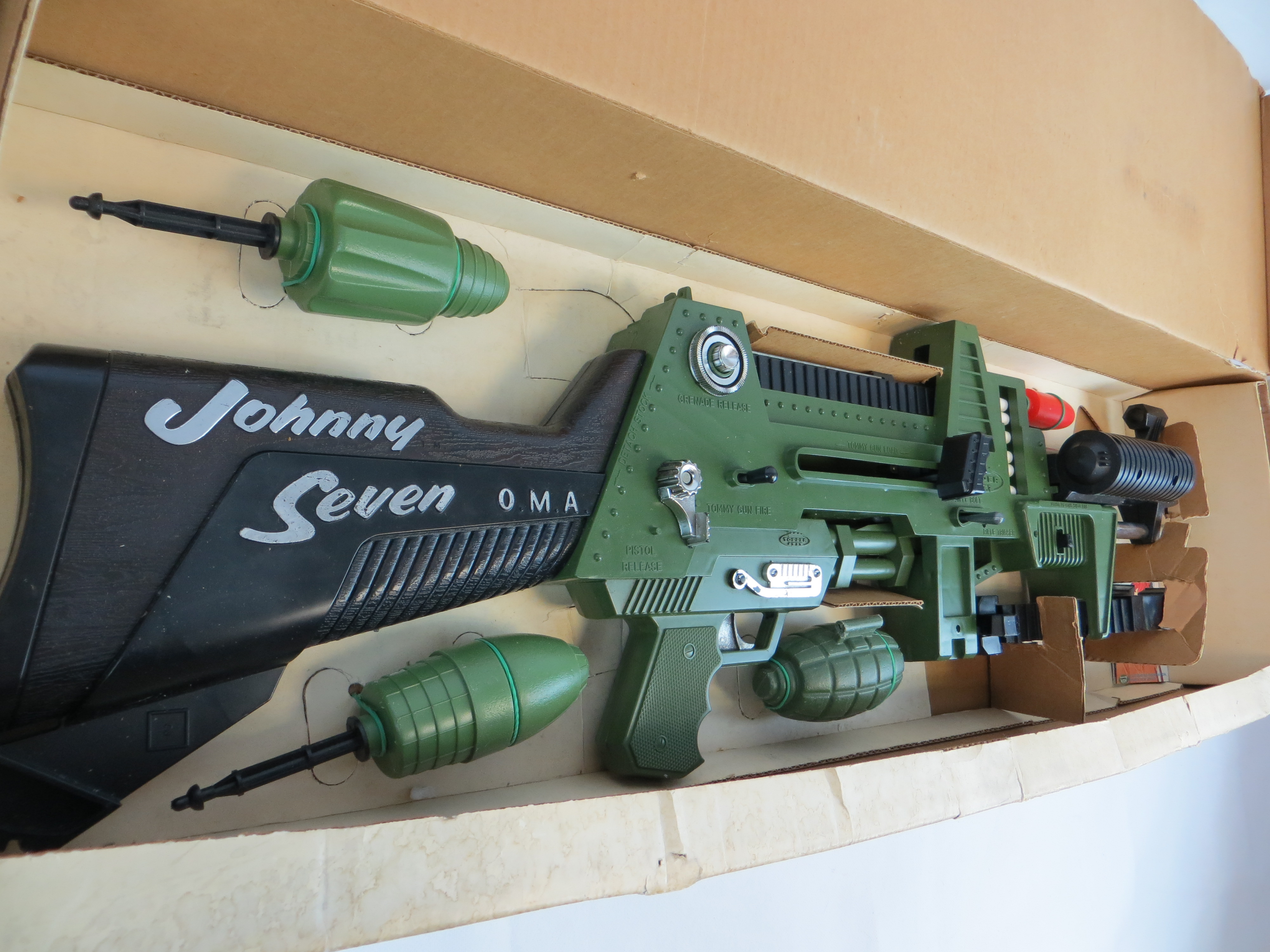 Johnny Seven O.M.A 1965 Topper Toys, excellent condition in original box.