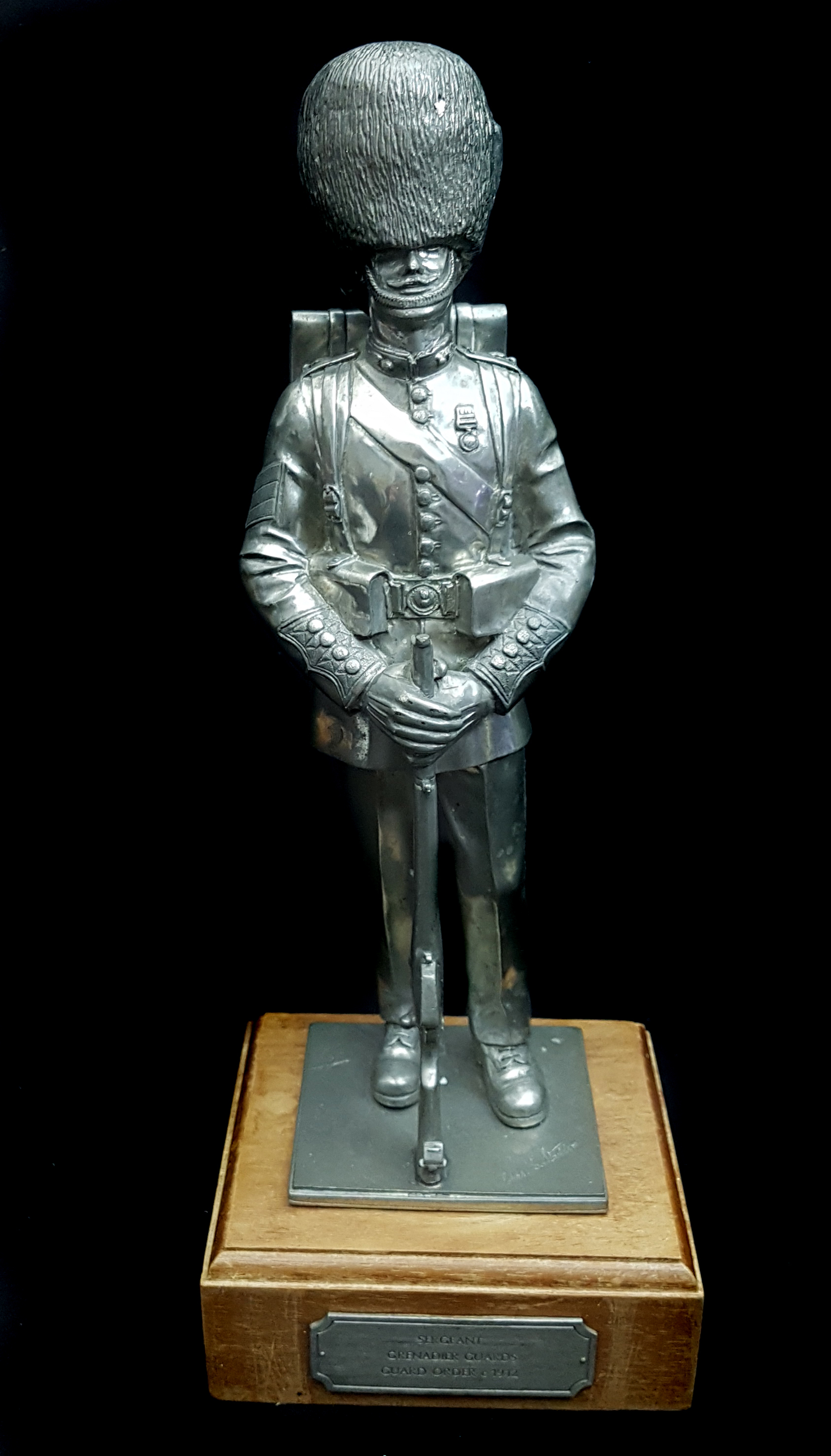 Charles C Stadden, A large pewter figure of a Sergeant Grenadier Guards ...