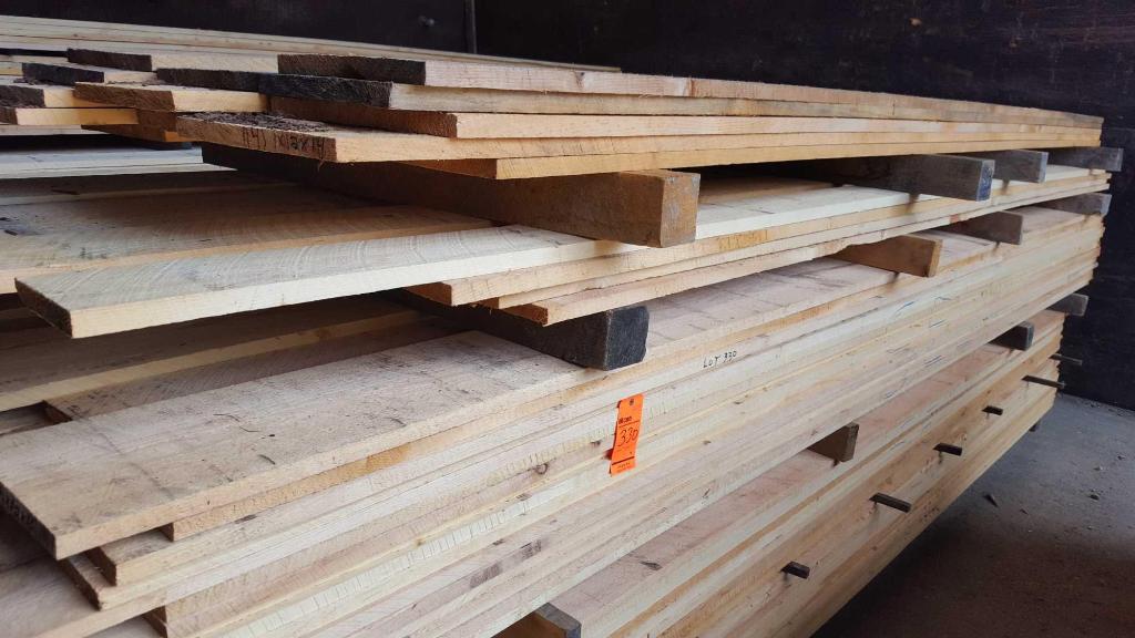 Lot of assorted, kiln-dried, rough cut, pine lumber includes (22), 1 x ...