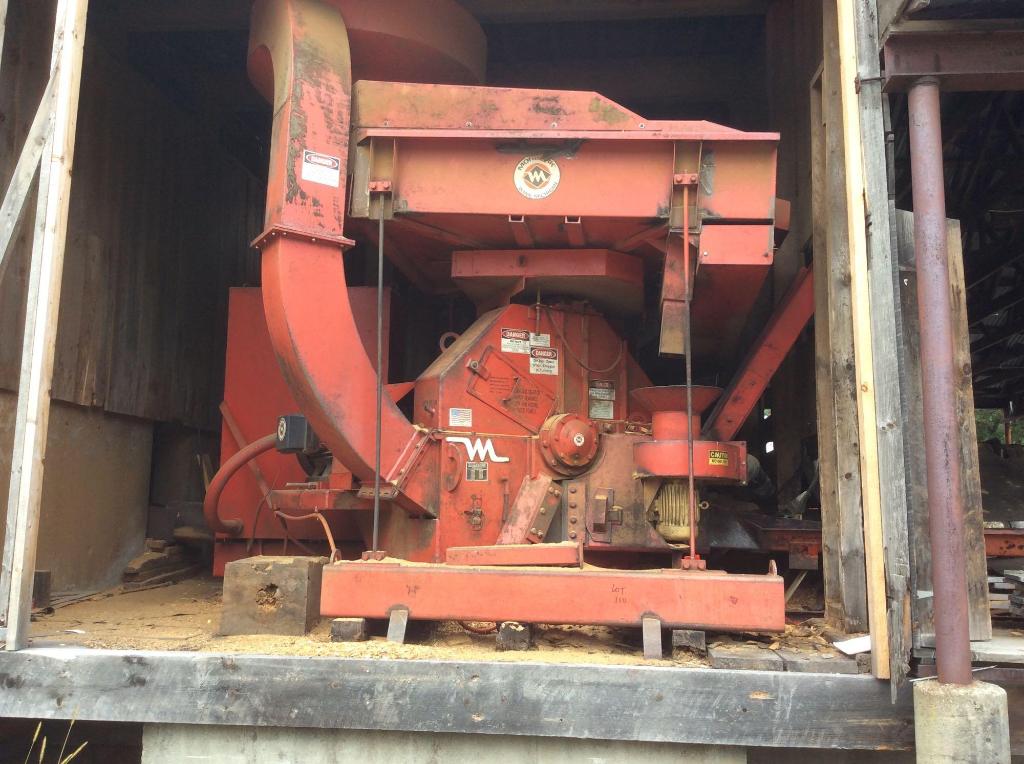 Morbark Chip-Pac 58" wide wood chipper with cyclone, 125HP drive, with ...