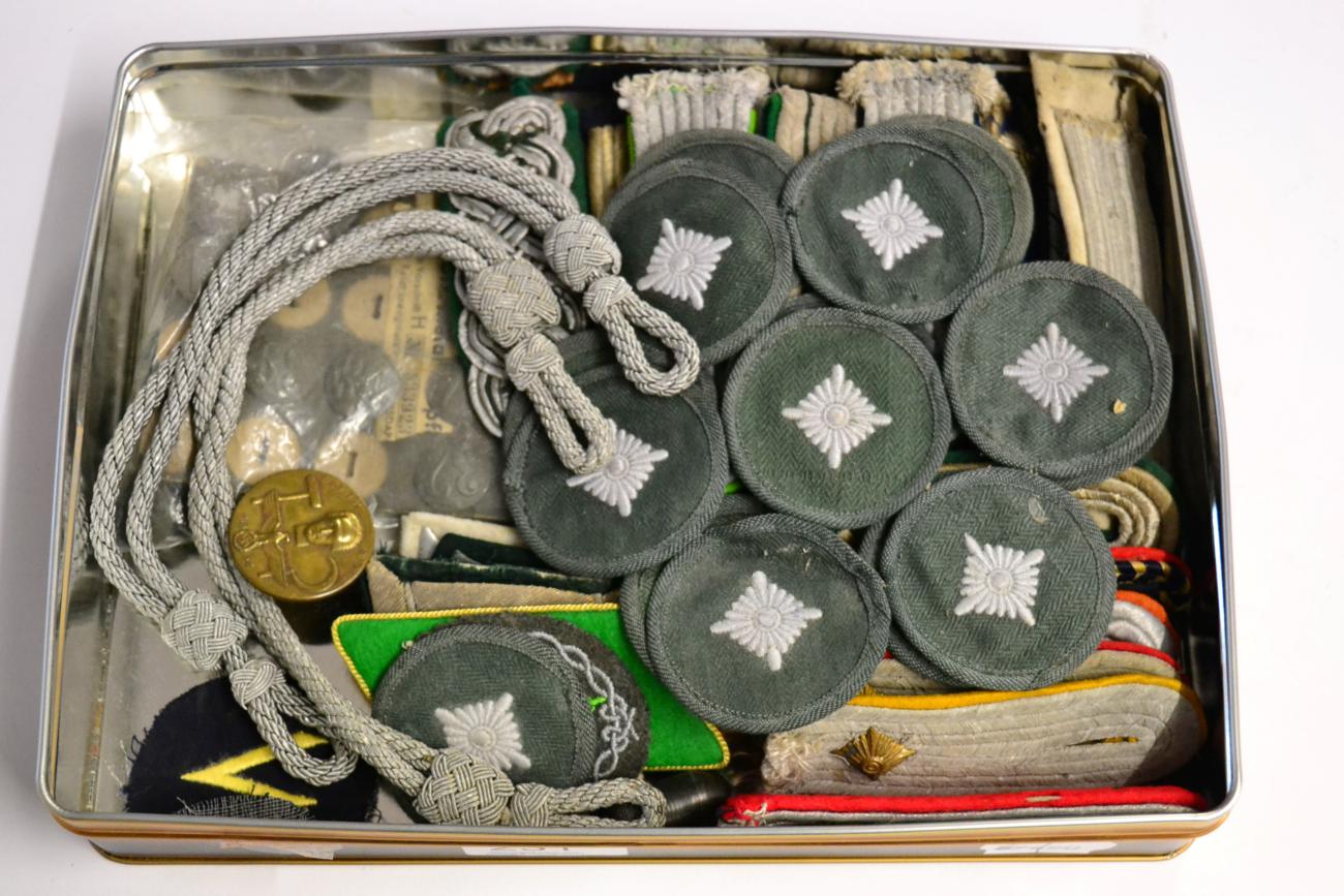 German Third Reich Collectables, including shoulder straps, two twisted ...